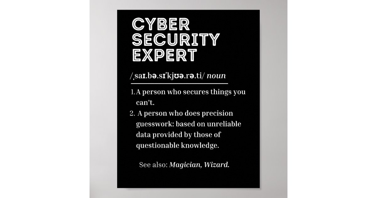cyber security, definition poster | Zazzle