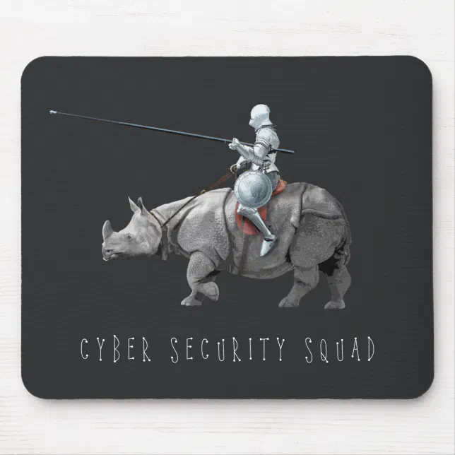 Cyber Security Squad armor shield knight rhino Mouse Pad | Zazzle