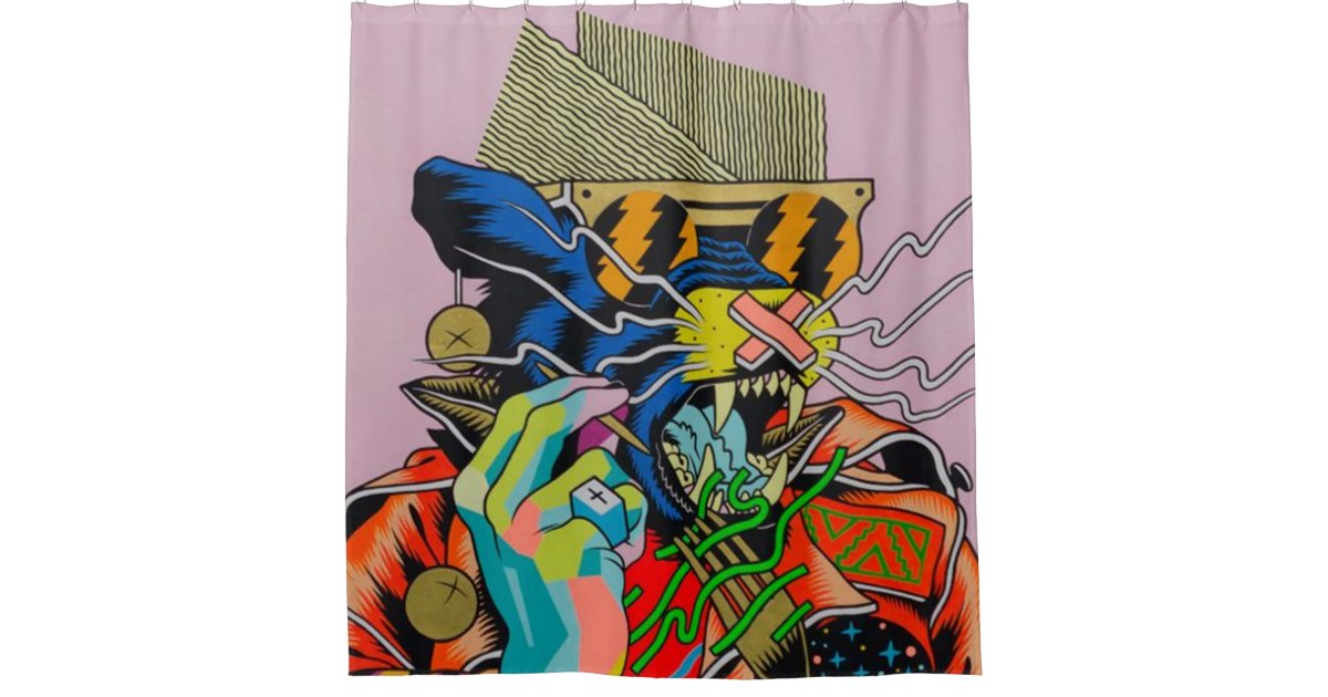 cyberpunk, anime, manga, acid, cyber, art, shower curtain | Zazzle