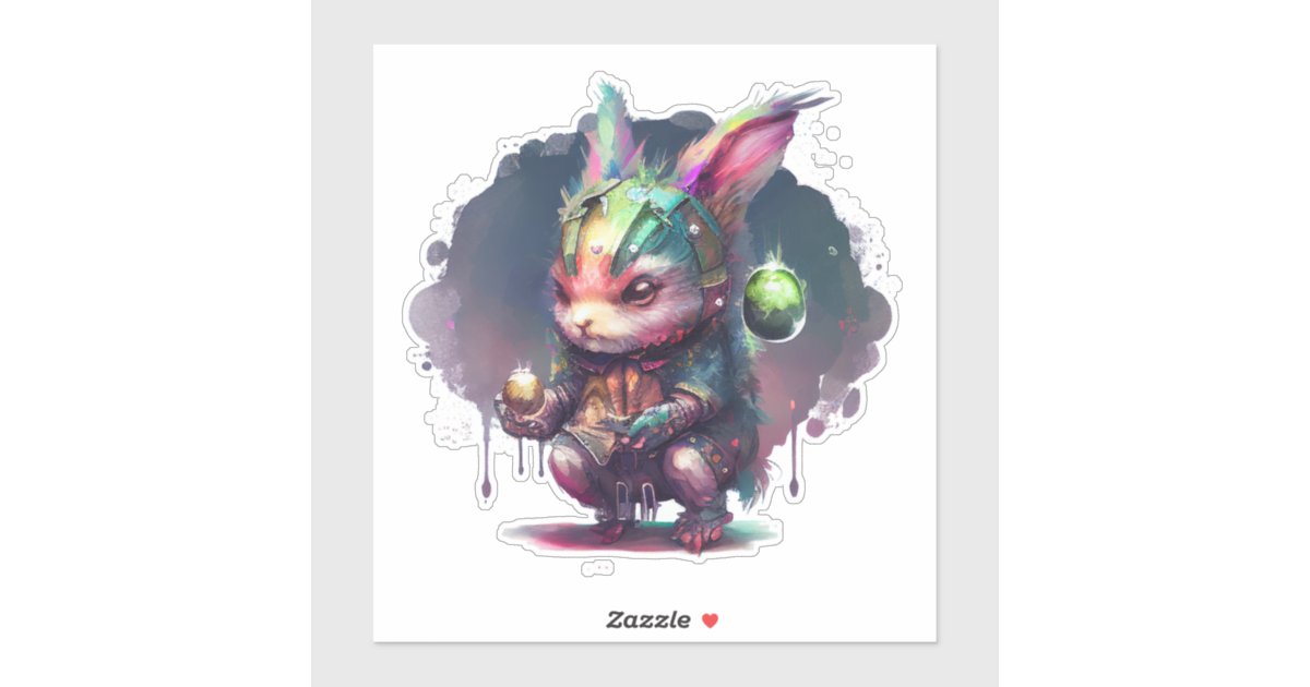 Cyberpunk Bunny Sticker | Zazzle