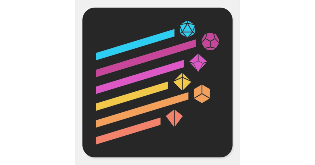 Cyberpunk Dice Ray Tabletop RPG Square Sticker | Zazzle