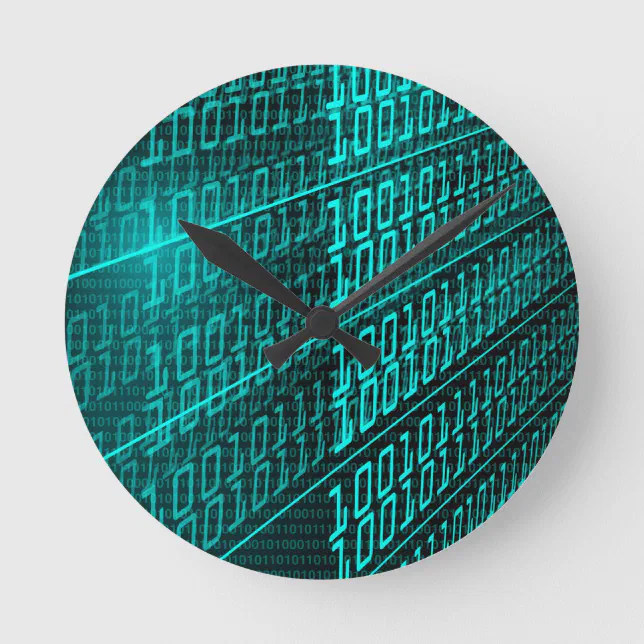 Cyberpunk Futuristic Computer Technology Circuit Round Clock | Zazzle