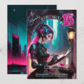 Cyberpunk Quinceanera Hot Pink/Teal ID1027 Invitation | Zazzle