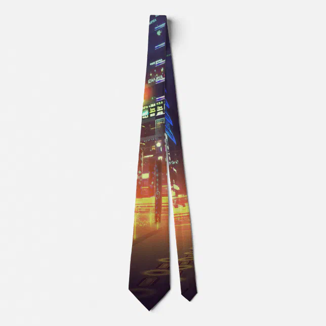Cyberpunk Scifi Futuristic Night City Neck Tie | Zazzle
