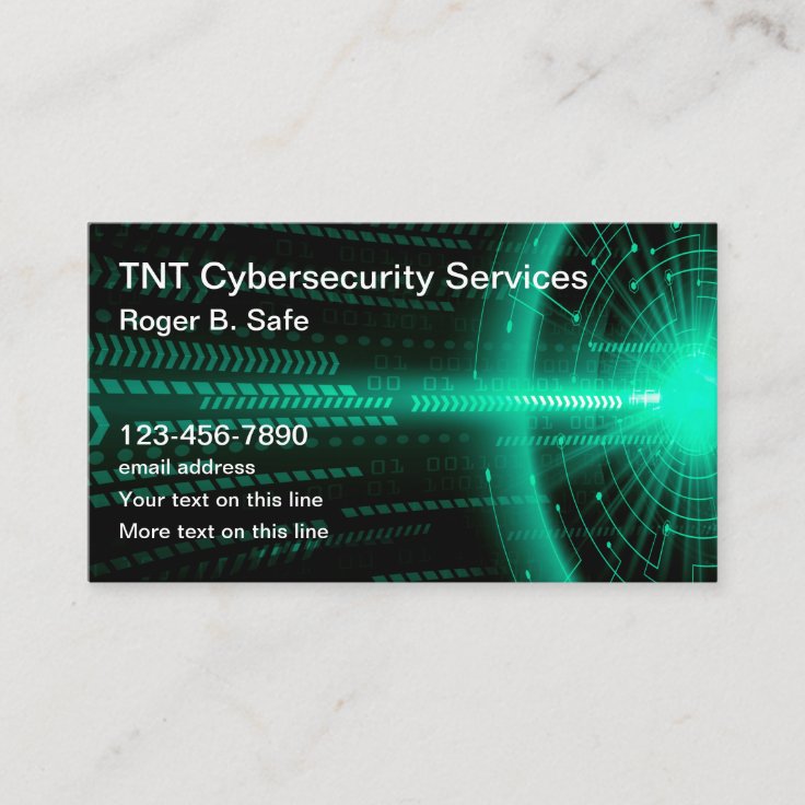 Cybersecurity Services Unique Modern Design Business Card | Zazzle