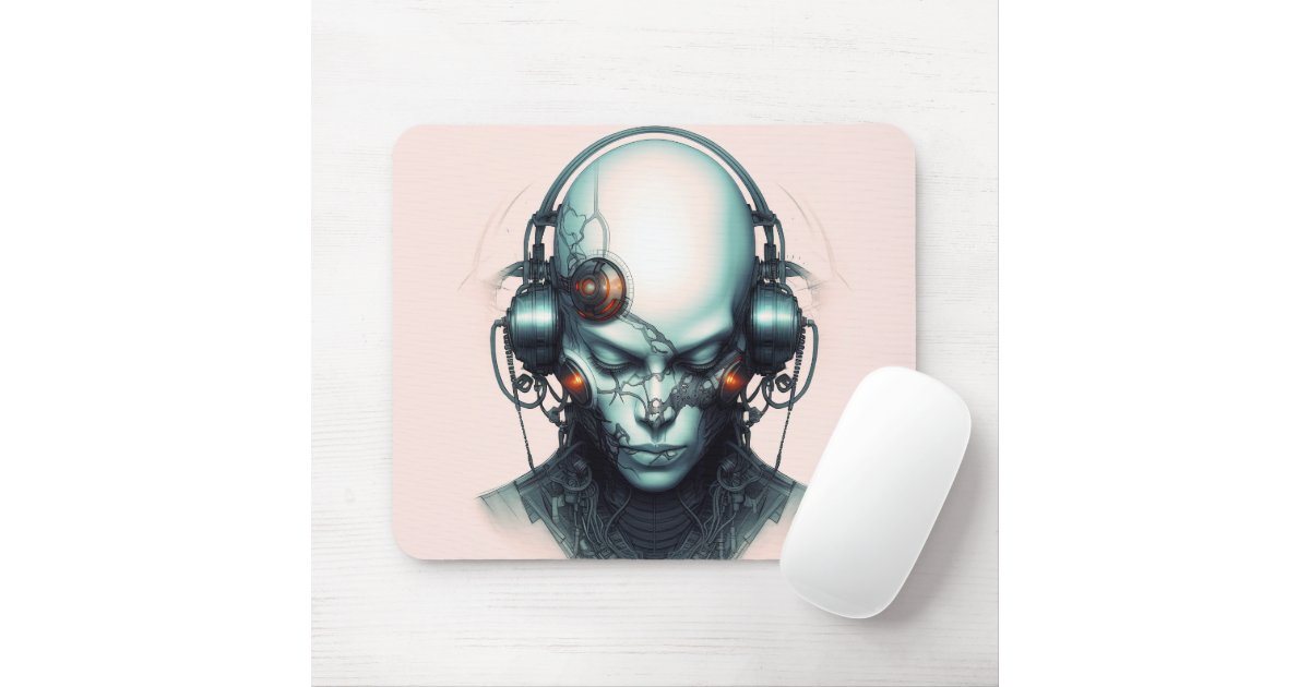 Cyborg Cyberpunk Dj Mouse Pad | Zazzle