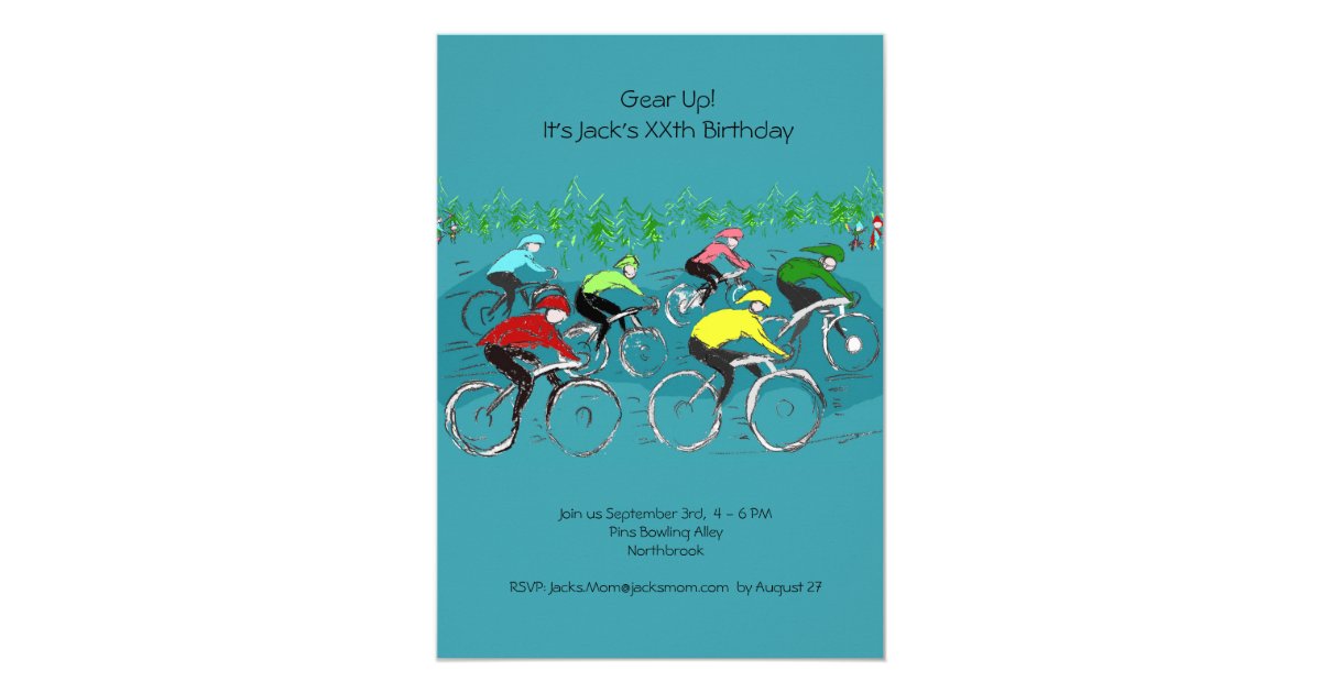 Cycling Birthday Party Invitation | Zazzle.com