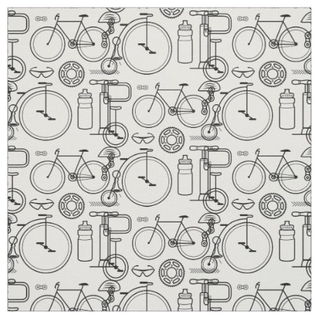 Bicycle Print Fabric | Zazzle