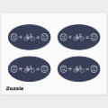 Cycling Makes You Happy Oval Sticker | Zazzle