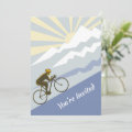 Cyclist Biking up Mountain Road Bike Birthday Invitation | Zazzle