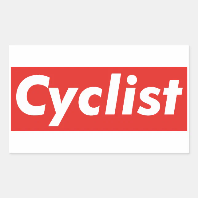Cyclist Rectangular Sticker | Zazzle