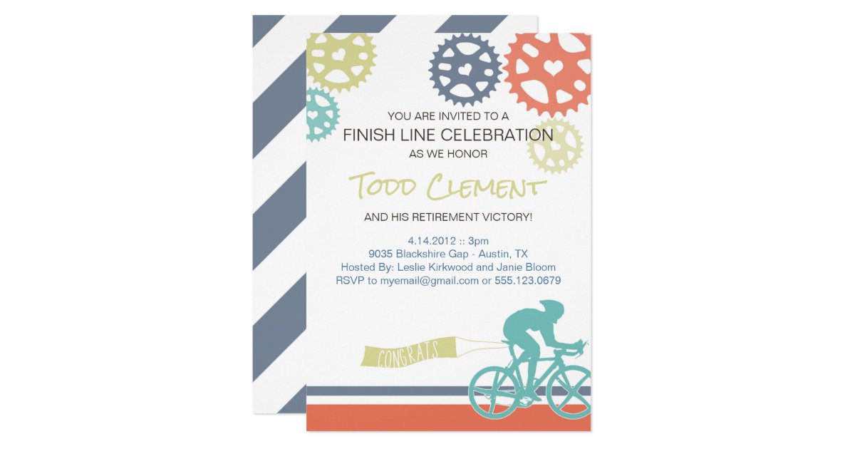 Cyclist Road Bike Invitation | Zazzle.com