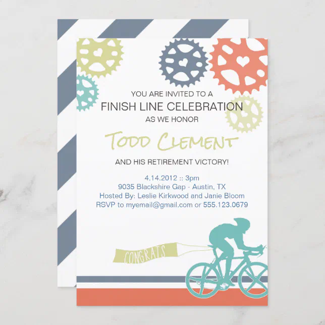 Cyclist Road Bike Invitation | Zazzle