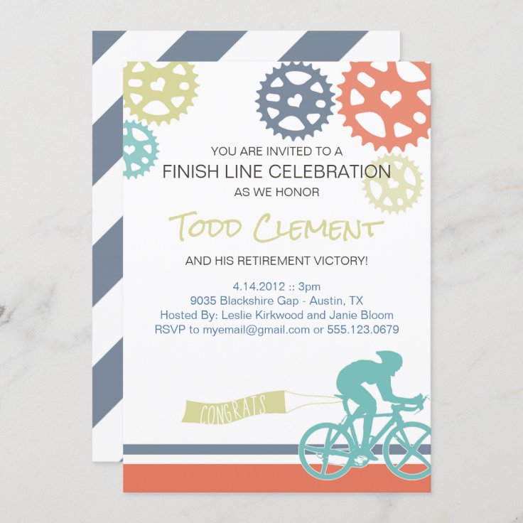 Cyclist Road Bike Invitation | Zazzle
