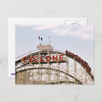 Cyclone Roller Coaster - Coney Island, postcard | Zazzle