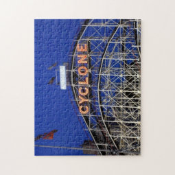 'Cyclone Rollercoaster at Night' Jigsaw Puzzle | Zazzle