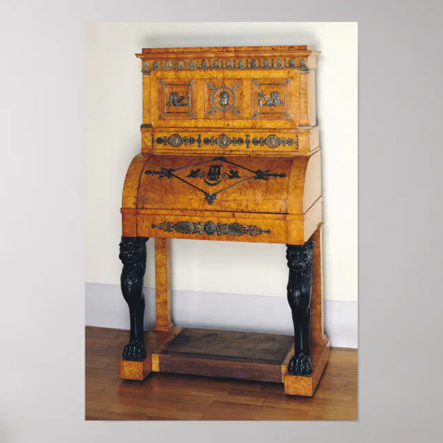 Cylinder front writing desk poster | Zazzle