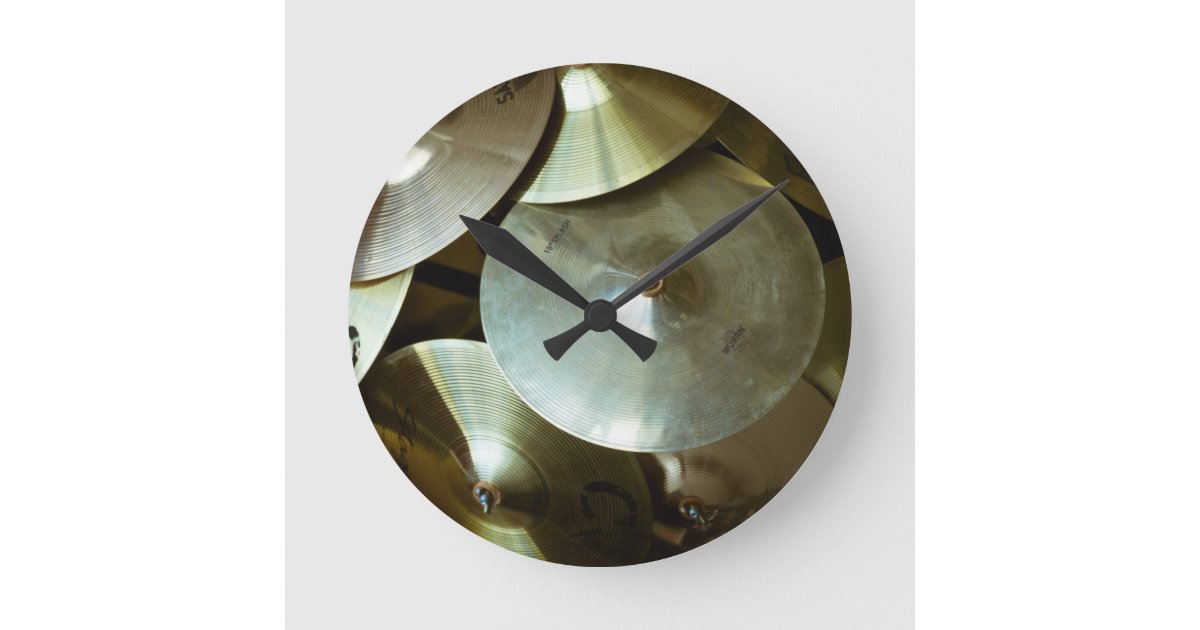 Cymbal Chandelier Round Clock | Zazzle