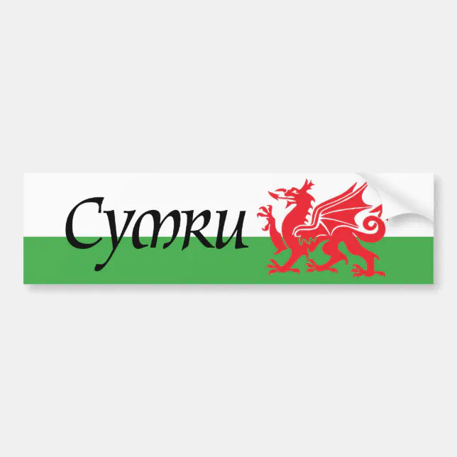 Cymru Wales Flag Bumper Sticker | Zazzle