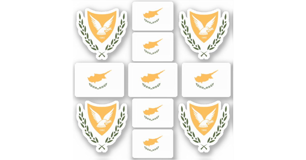 Cypriot national symbols /Coat of arms and flag St Sticker | Zazzle