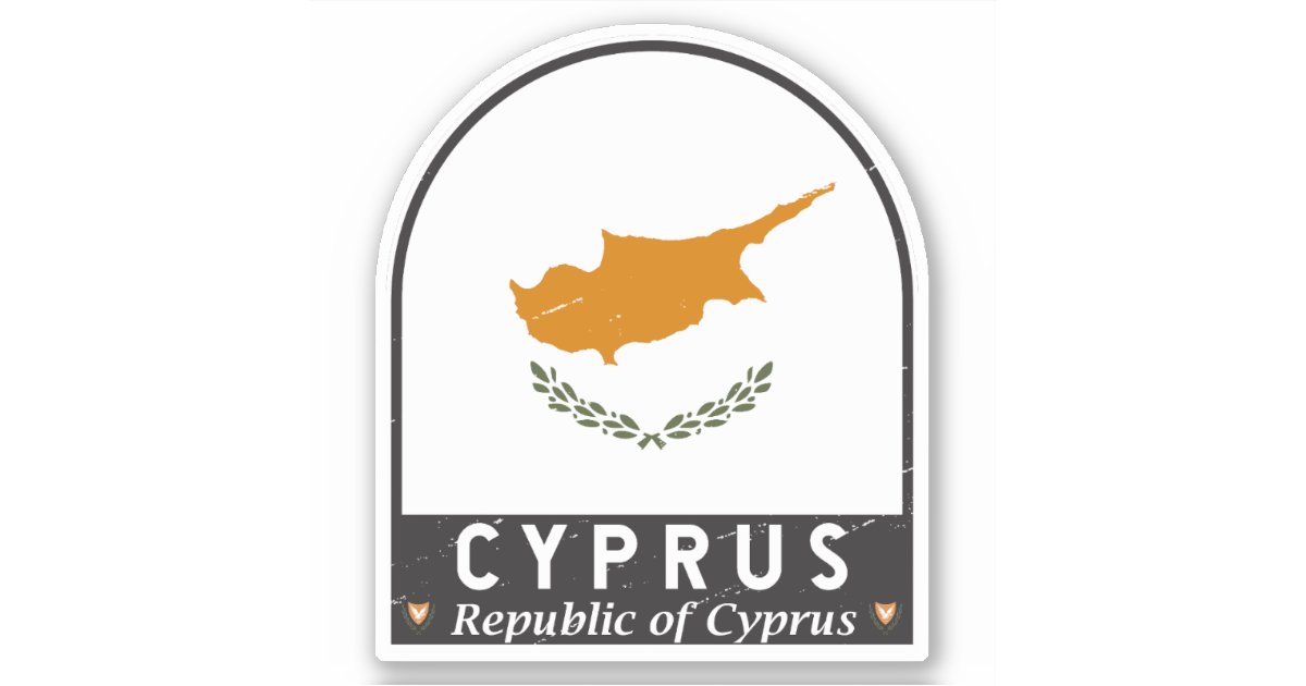 Cyprus Flag Emblem Distressed Vintage Sticker | Zazzle