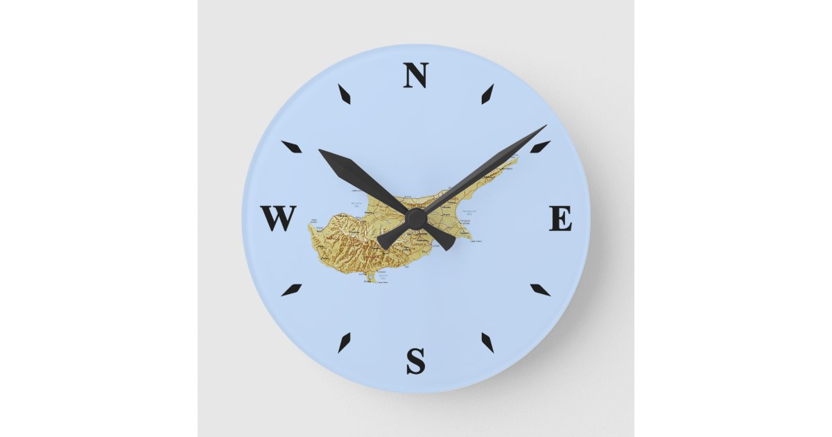 Cyprus Map Clock | Zazzle