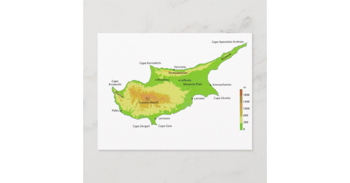 Cyprus map postcard | Zazzle