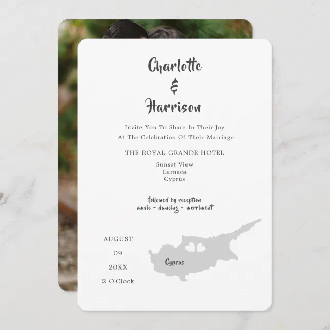 Cyprus Wedding Destination Photo Invitation | Zazzle