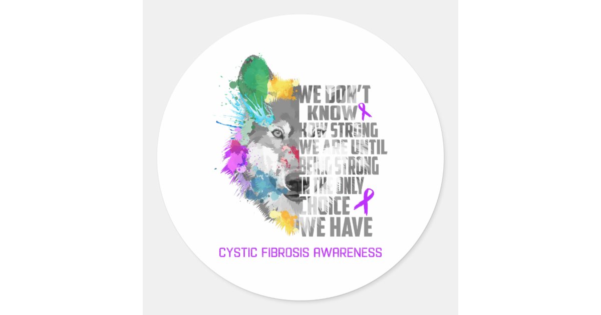 Cystic Fibrosis Awareness Ribbon Support Gifts Classic Round Sticker ...