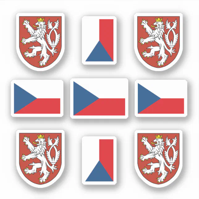 Czech coat of arms and flag Sticker | Zazzle