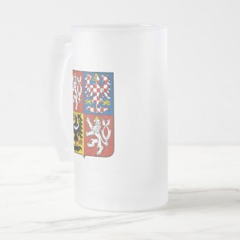 czech emblem frosted glass beer mug | Zazzle