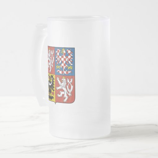 czech emblem frosted glass beer mug | Zazzle