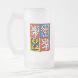 czech emblem frosted glass beer mug | Zazzle