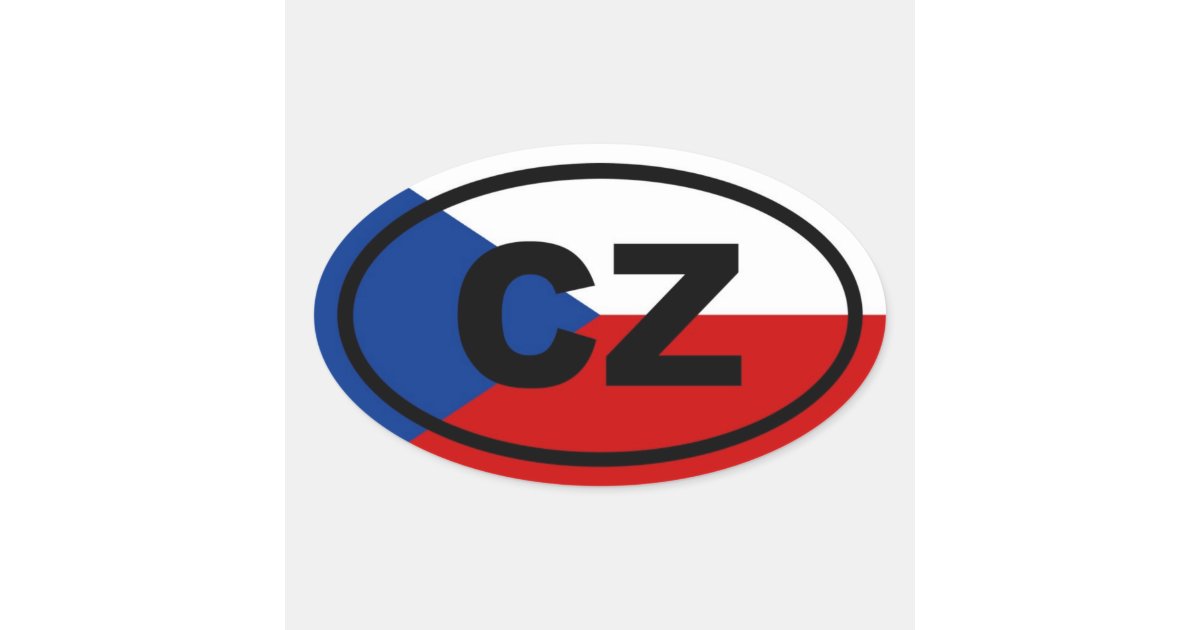 Czech Republic - CZ - European Oval Sticker | Zazzle