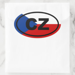 Czech Republic - CZ - European Oval Sticker | Zazzle