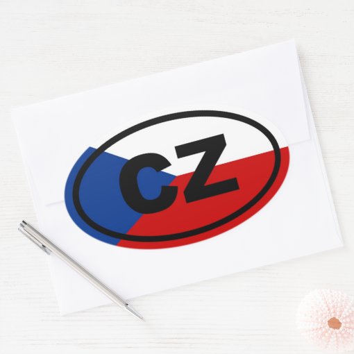 Czech Republic - CZ - European Oval Sticker | Zazzle
