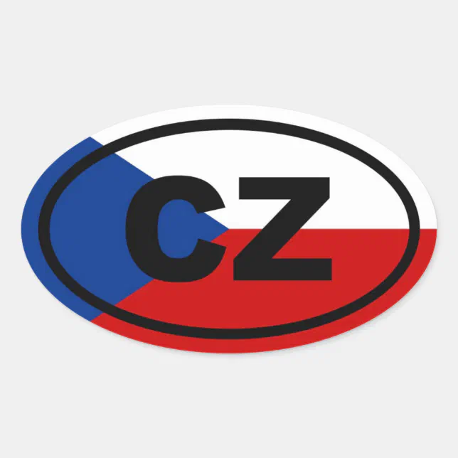 Czech Republic - CZ - European Oval Sticker | Zazzle