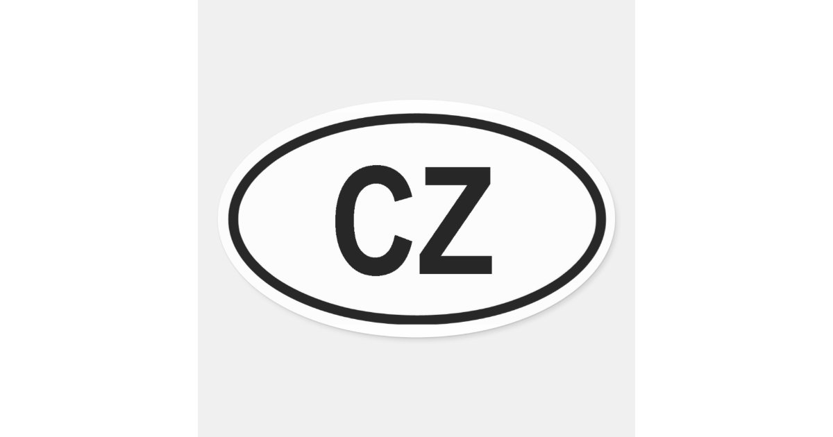 Czech Republic "CZ" Oval Sticker | Zazzle