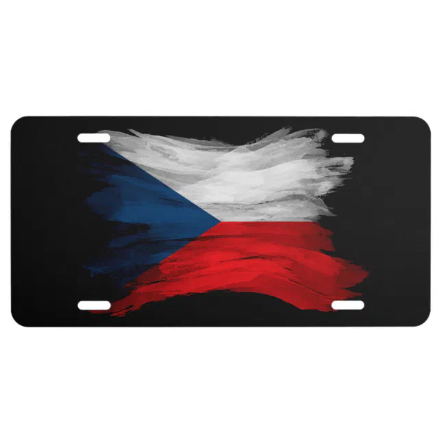 Czech Republic flag brush stroke, national flag License Plate | Zazzle