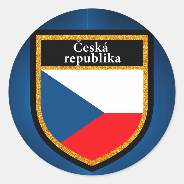 Czech Republic Flag Classic Round Sticker | Zazzle
