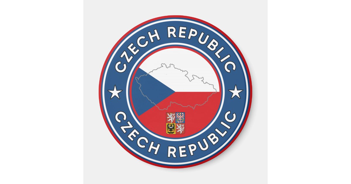 Czech Republic Flag, Map & Emblem Magnet | Zazzle