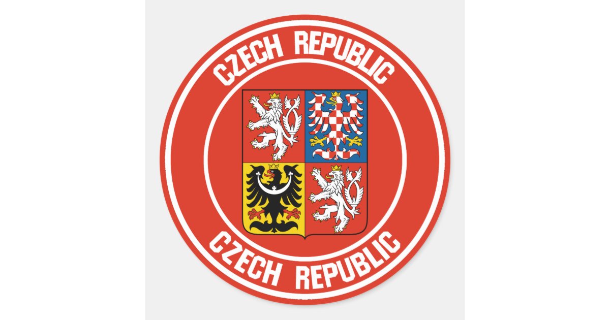 Czech Republic Round Emblem Classic Round Sticker | Zazzle
