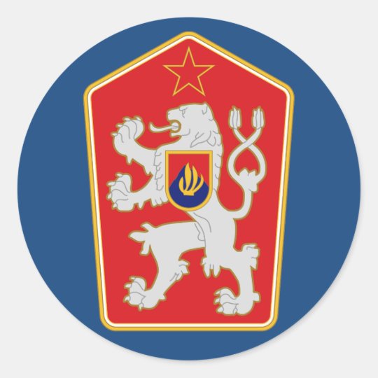 Czechoslovakia - Coat Of Arms (1960–1990) Sticker. Classic Round ...
