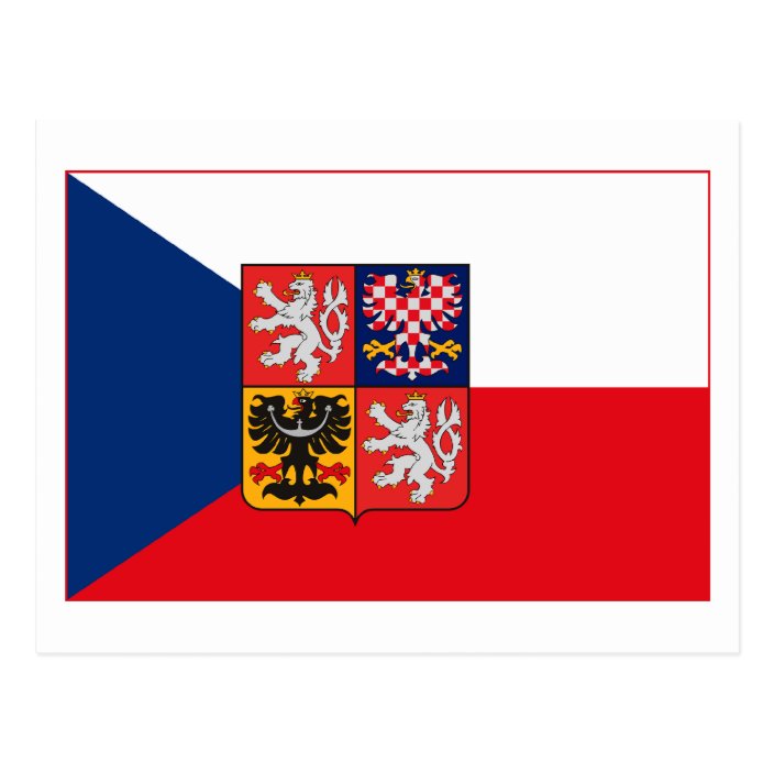 Czechoslovakia Flag w COA (light) Postcard | Zazzle.com