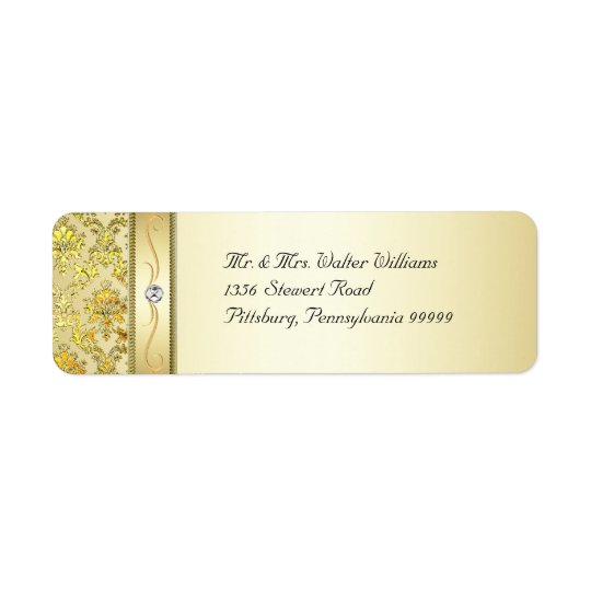 D1 Elegant Gold Damask Diamond Label | Zazzle.com