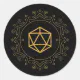 D20 Dice Monogram Bronze Tabletop RPG Classic Round Sticker | Zazzle