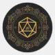 D20 Dice Monogram Tabletop RPG Classic Round Sticker | Zazzle