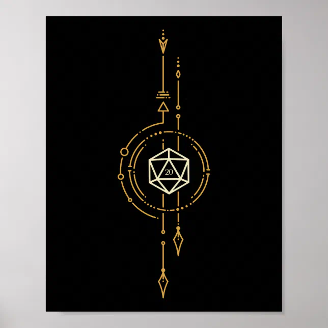 D20 Dice of the Ranger Minimalist Tabletop RPG Poster | Zazzle