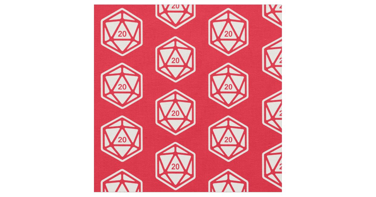 D20 Pattern Fabric | Zazzle