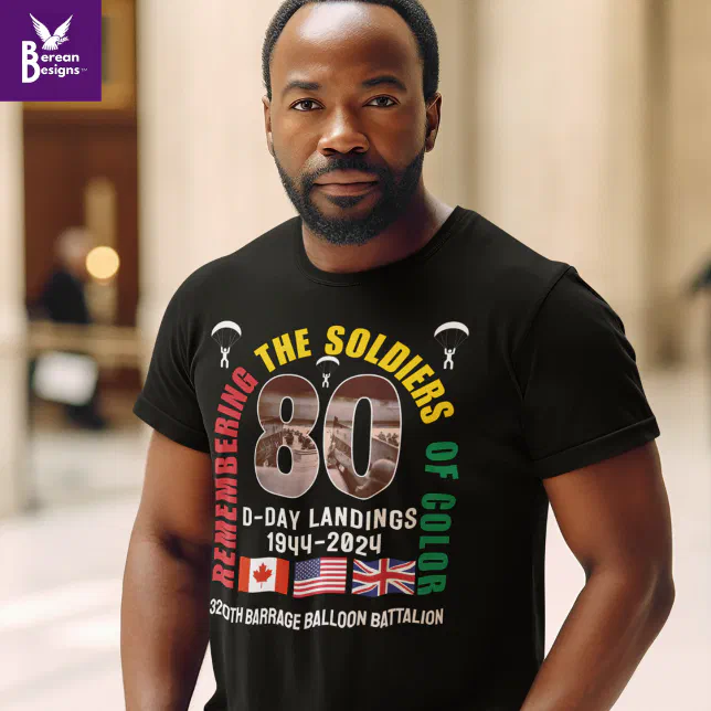 D-DAY LANDINGS 80th Anniversary Soldiers of Color T-Shirt | Zazzle